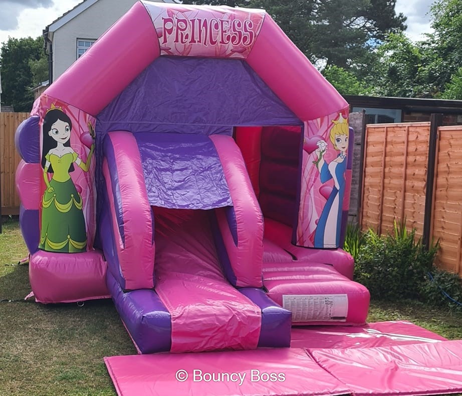 Princess Pink Bouncy Castle with Slide - Bouncy Castle & Soft Play Hire ...