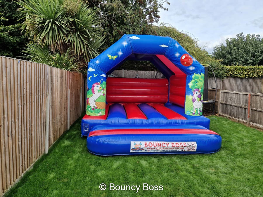 Unicorn Red and Blue Bouncy Castle - Bouncy Castle & Soft Play Hire in ...